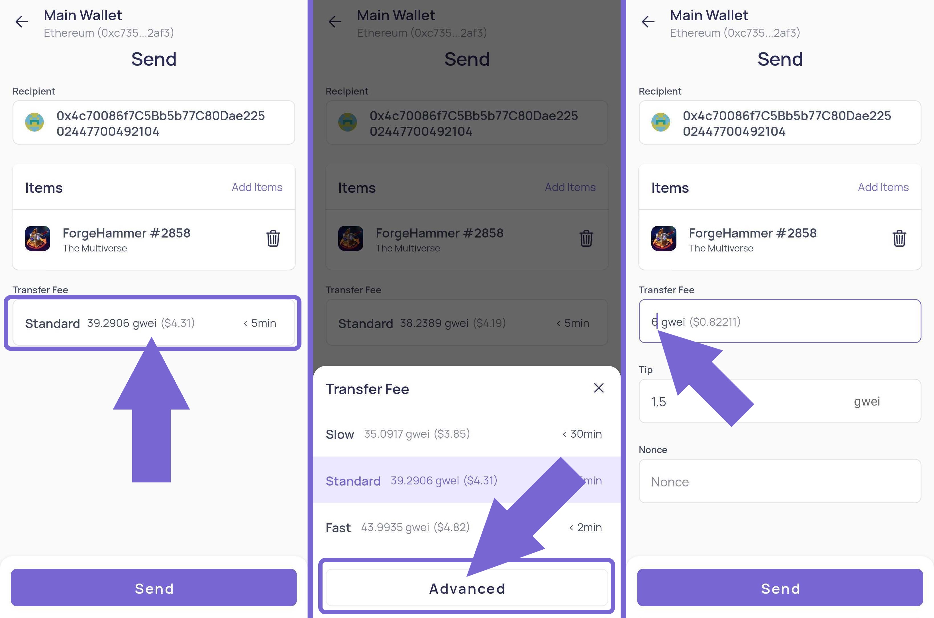 Using the Advanced Mode for transactions – Enjin